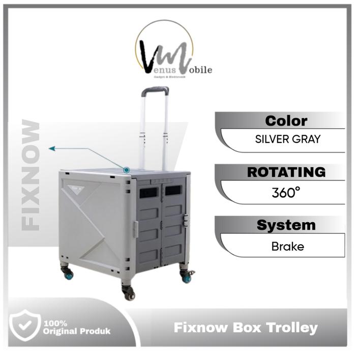 Promo Fixnow Trolley Foldable Utility Cart- Folding Rolling Box Troli ...