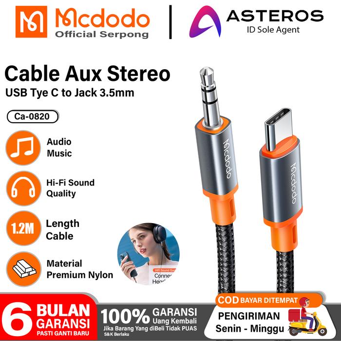 Jual Kabel Aux Audio USB Type C Lightning To DC 3.5mm Male MCDODO - Type C - Kab. Tangerang ...