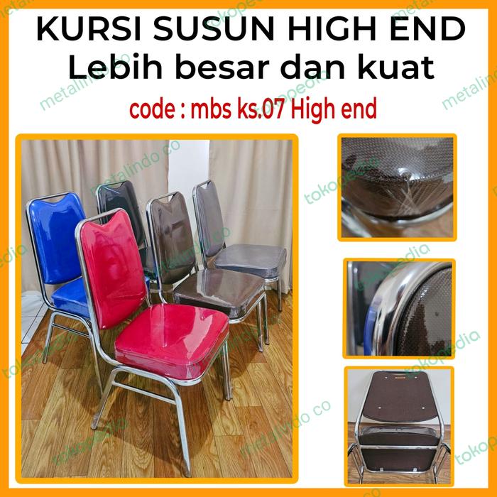 Jual Kursi susun mbs premium kursi kantor kursi makan kursi tenda - jok kain biru, ks07 highend ...