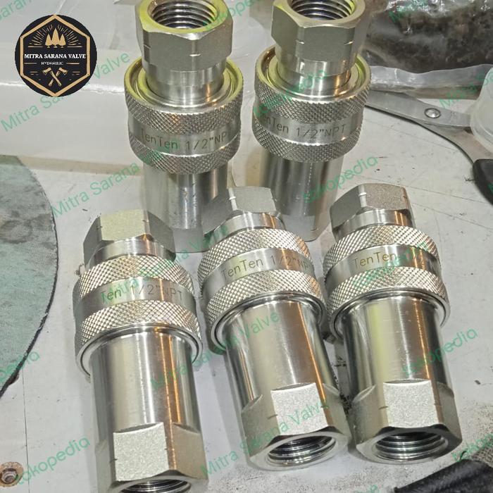Jual QUICK COUPLER HIDRAULIC NPT 1/2 INCH / COUPLER HIGH PRESSURE 500 ...