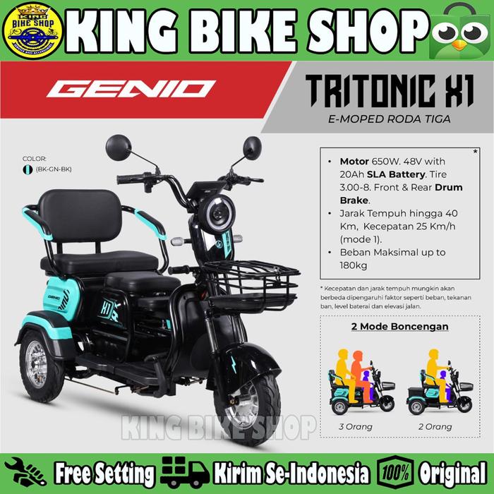 Jual Sepeda Listrik Roda Tiga GENIO TRITONIC X1 650 Watt Electric E ...