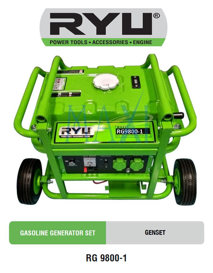 Jual RYU Genset / Gasoline Generator Set, kap. 8.000 Watt - RG 9800-1 ...