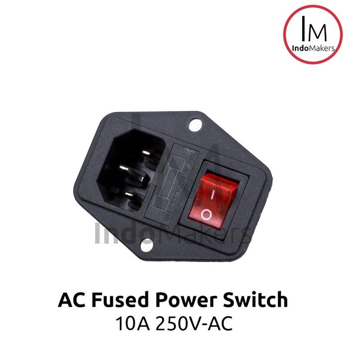Jual AC Power Rocker Switch 250V Fused 15A Socket Switch 3 Pin No ...