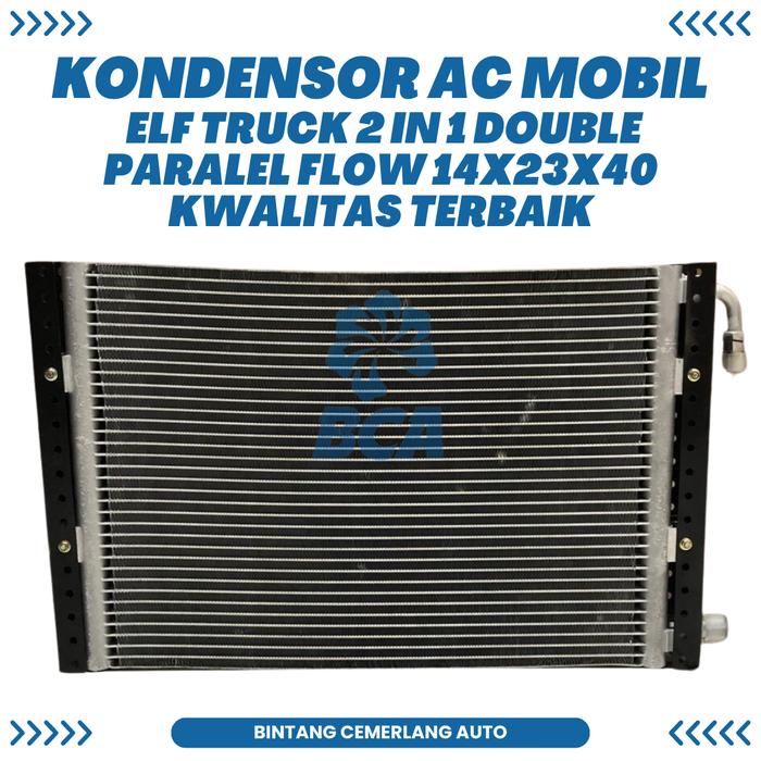 Jual KONDENSOR AC MOBIL DOUBLE PFLOW 14X23X40MM TEBAL ELF TRUCK 2 IN 1 ...
