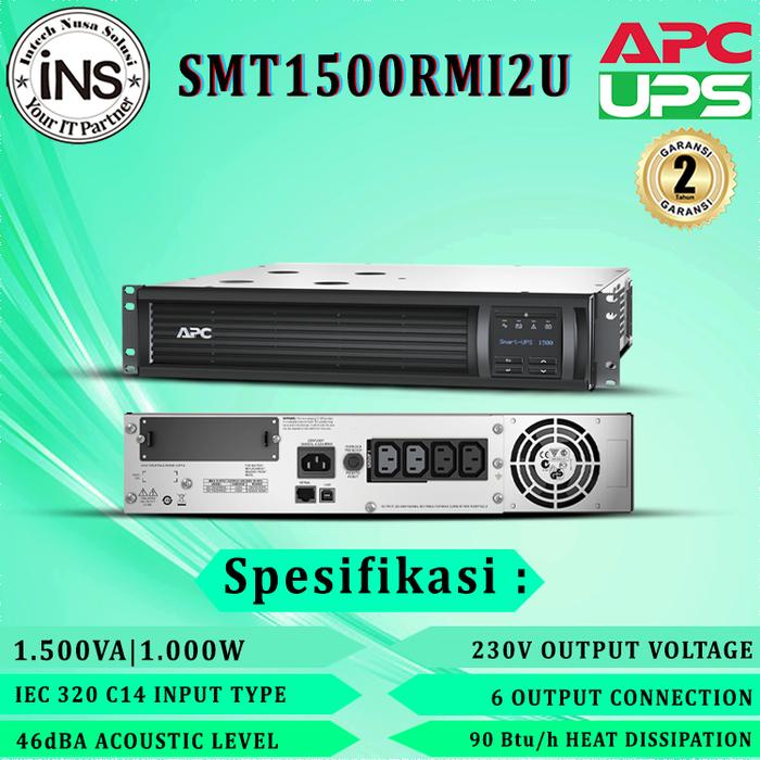Jual UPS APC Smart UPS SMT1500RMI2U 1500VA 1000WATTS 230V GARANSI 2 ...