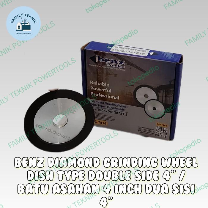 Jual BENZ DIAMOND GRINDING WHEEL DOUBLE SIDE 4" BATU ASAHAN PISAU TCT ...