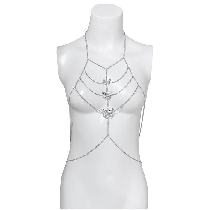Jual BODY CHAIN JEWELRY BUTTERFLY CHEST WAIST BIKINI BEACH SILVER D1389 ...