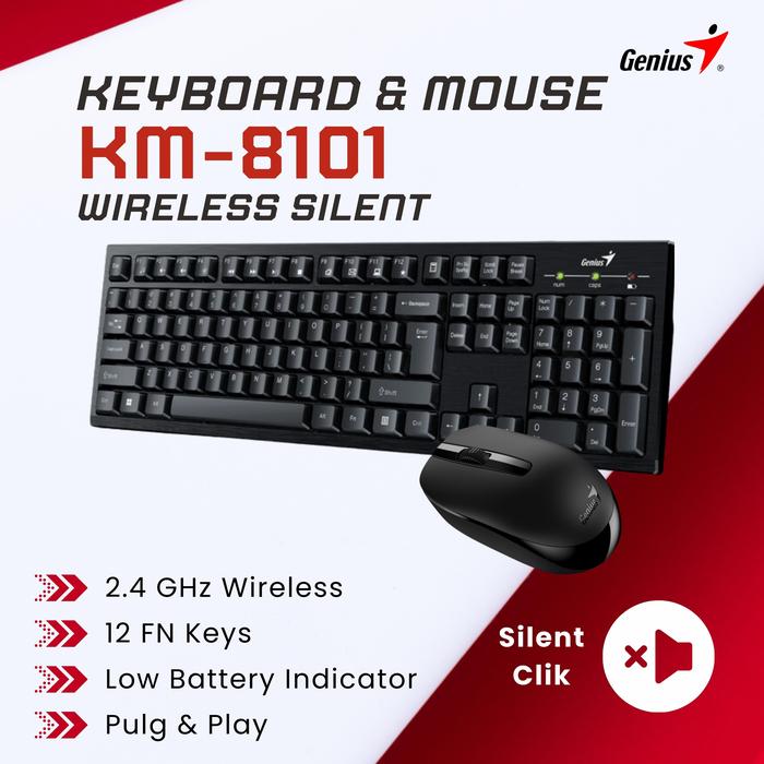 Jual Genius Keyboard Mouse Wireless KM8101 Keyboard Mouse Wireless ...