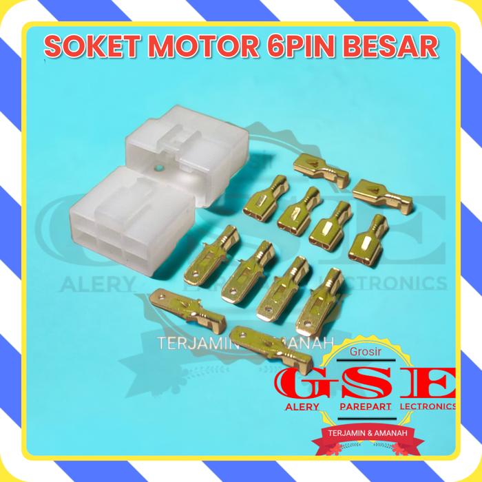 Jual Soket motor 6 pin besar+skun/Conector motor 6pin besar - Kota ...