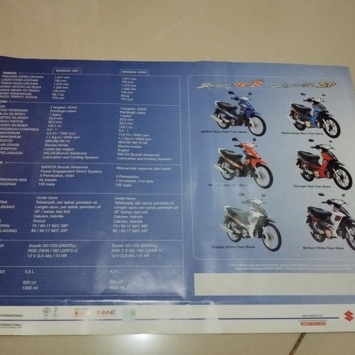 Jual Fs Brosur Suzuki Shogun 125 Fd Type R Dan Sp Shogun 125r Shogun Sp ...