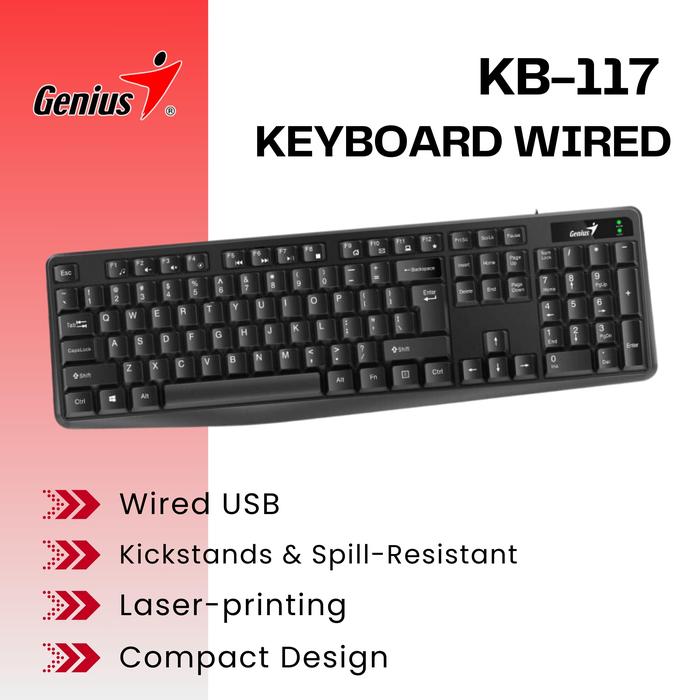 Jual Genius Keyboard KB 117 Keyboard Wired Classic Genius KB 117 - Kab ...