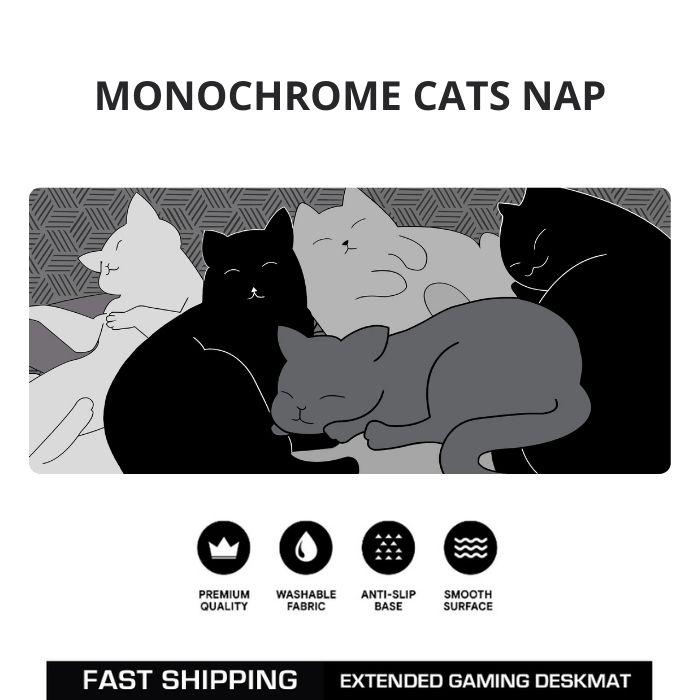 Jual Deskmat Deskpad Mouse Pad Monochrome Cats Nap XL Large - Kota Malang - Nekomech Store ...