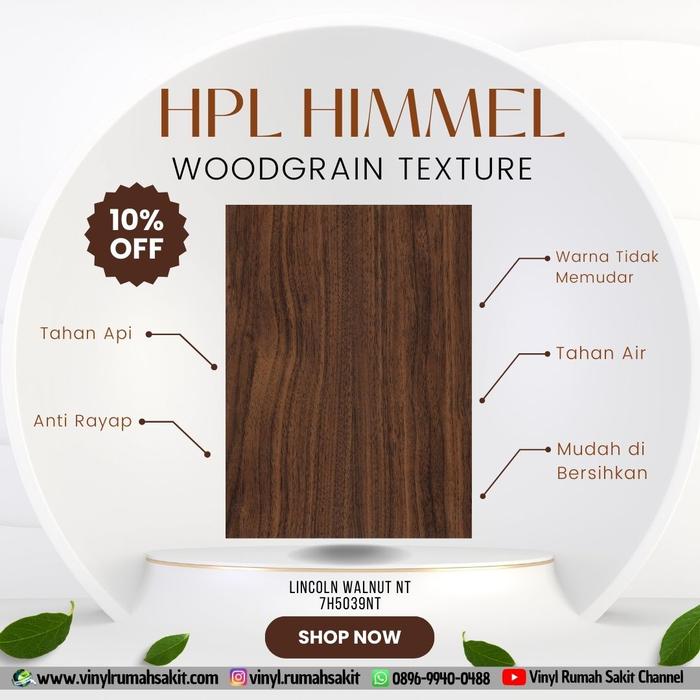 Jual HPL Himmel kode 7H5039NT - Lincoln Walnut NT [Woodgrain Texture ...