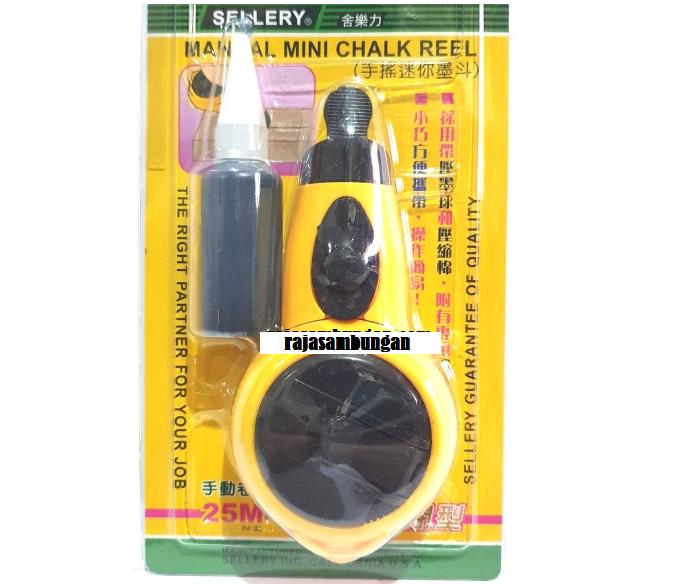 Jual Sipatan 25 meter Manual Mini Chalk Reel Penanda Kapur Lot Benang ...