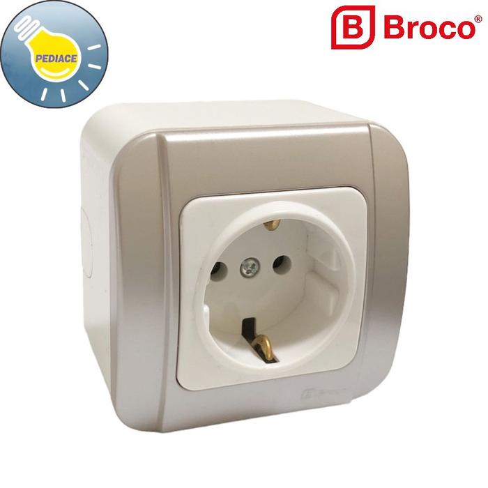 Jual Stop Kontak Outbow BROCO Galleo Single Socket Outlet Silver ...