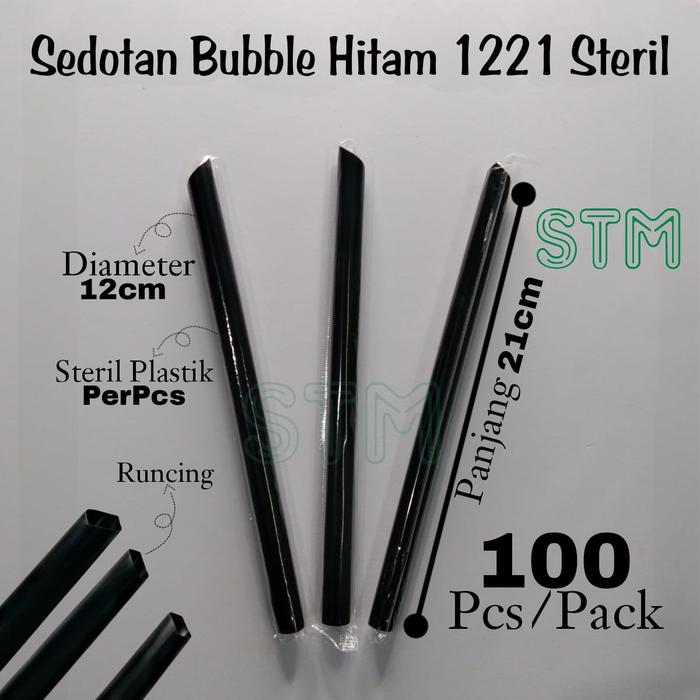 Promo Sedotan Bubble Besar 1221 WF Isi 100Pcs Boba Straw 12mm 21cm ...