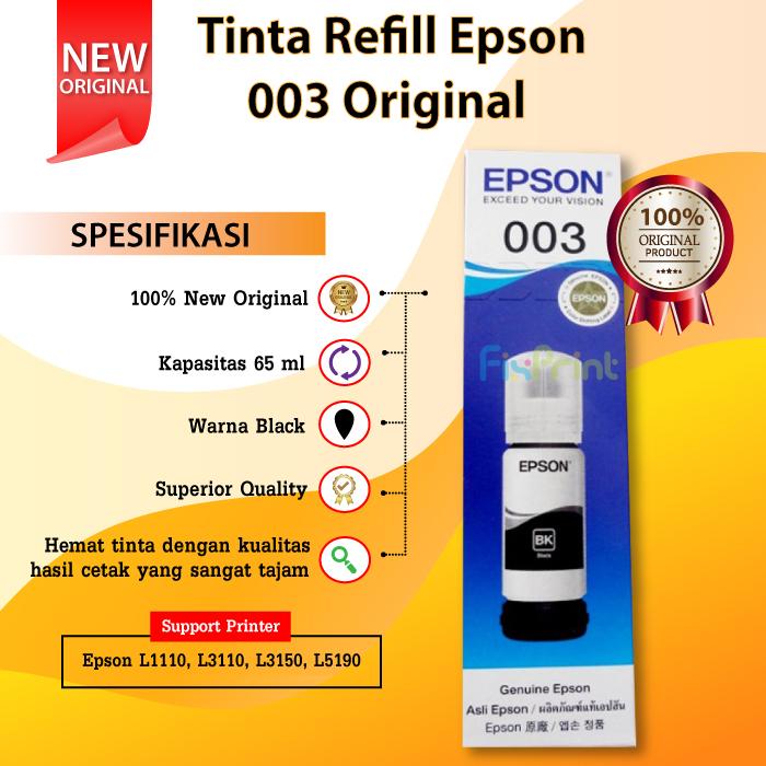 Jual Tinta Epson 003 Premium Ink T00V Refill Printer L1210 L3210 L5296 ...