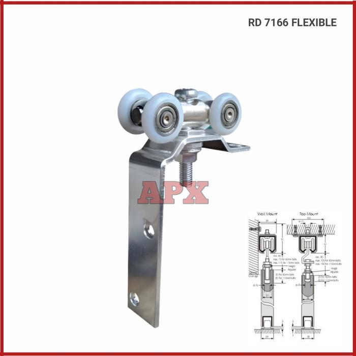 Jual Roda Rel Pintu RD 7166 Flexible Roda Pintu Lipat Max 200kg ...