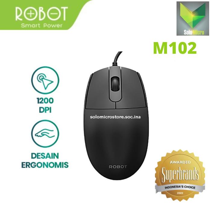 Jual ROBOT M102 Mouse Wired Business Office 1200DPI Mouse Kabel USB ...