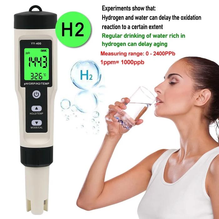 Jual Hydrogen Meter Tester H2 Ph Orp Tem Water Quality Tester 4 In 1 Di ...