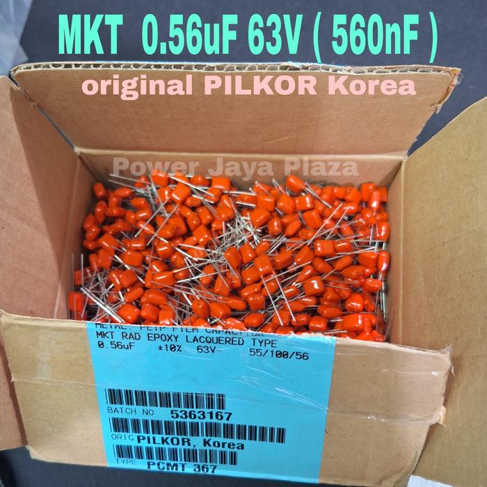 Jual MKT 0.56uF 63V 560n 560nF original PILKOR Korea asli HQ Capacitor ...