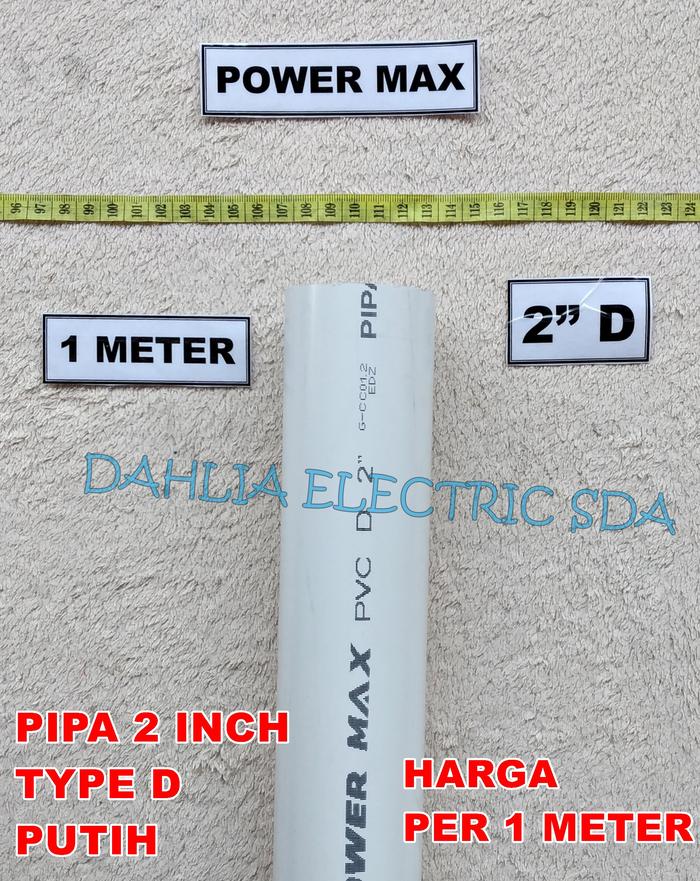 Jual Pipa PVC 2 INCH D PUTIH POWER MAX PANJANG 1 METER - Kab. Sidoarjo ...