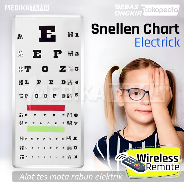 Jual Snellen Chart Elektrik Remote Alat Baca Tes Mata Putih - Jakarta ...