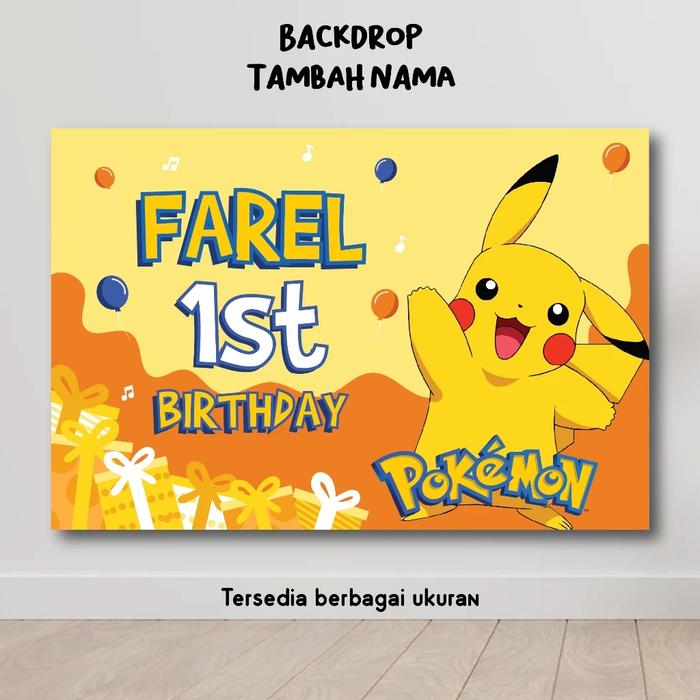 Jual BACKDROP POKEMON PIKACHU DEKORASI ULANGTAHUN BANNER SPANDUK HIASAN ...