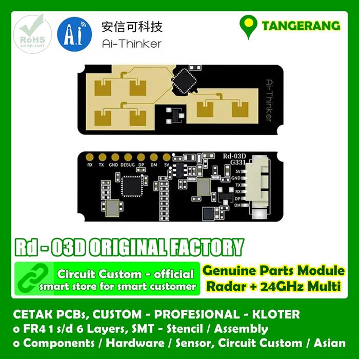 Jual Ai Thinker Modul UART RD03D RD-03D Sensor Radar 24G Onboard Antenna - Kota Tangerang ...