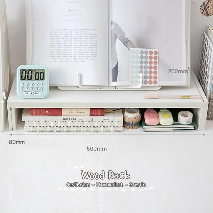 Jual White Wood Rack Study table Rak Putih Aesthetic Korean Desk kayu ...