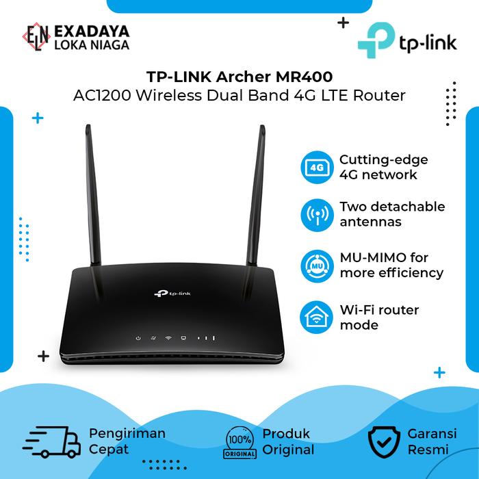 Jual TP-Link Archer MR400 AC1200 Wireless WiFi Dual Band 4G LTE Router ...