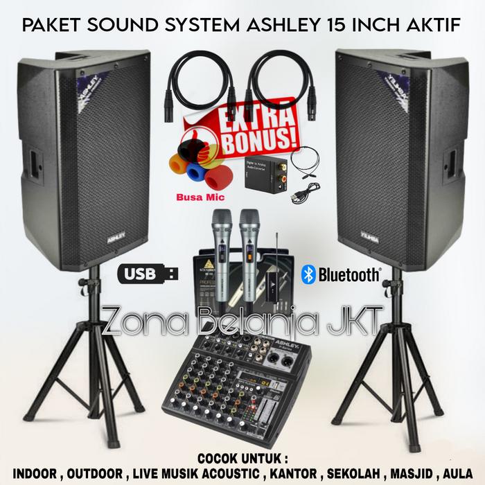 Promo Paket Sound System Indoor Outdoor Speaker Ashley 15 Inch Aktif ...