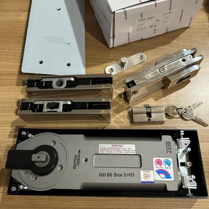 Jual Floor Hinge Dormakaba GD85 Complete Patch Fitting Glass Door GD 85 ...