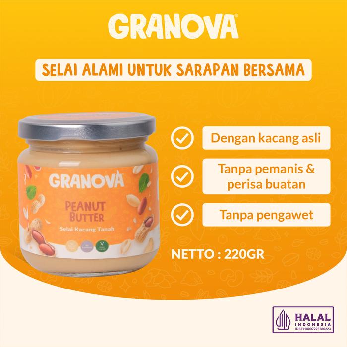 Promo Granova - Selai Kacang Tanah 220gr/Peanut Butter (Unsweetened ...