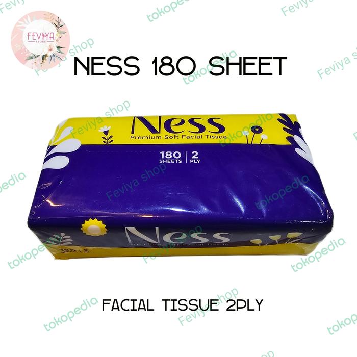 Promo tisu tissue NESS 180 sheet lembar facial tissue 2ply - 180's ...