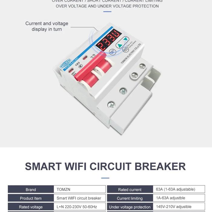 Jual Tomzn Wifi Remote Control dengan proteksi volt maupun arus berlebih - Kab. Tangerang ...
