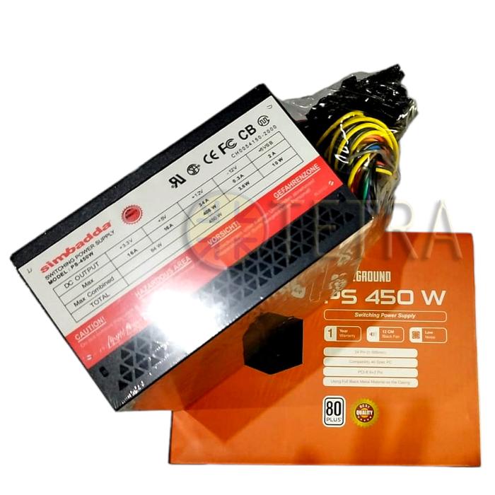 Jual PSU / Power Supply SIMBADDA BATLLEGROUND 450W 80 Plus / 450 Watt ...