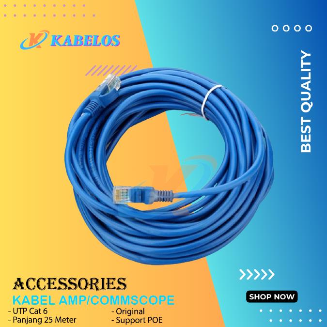 Jual Kabel AMP / Commscope UTP Cat 6 Cable 25 meter siap pakai ...