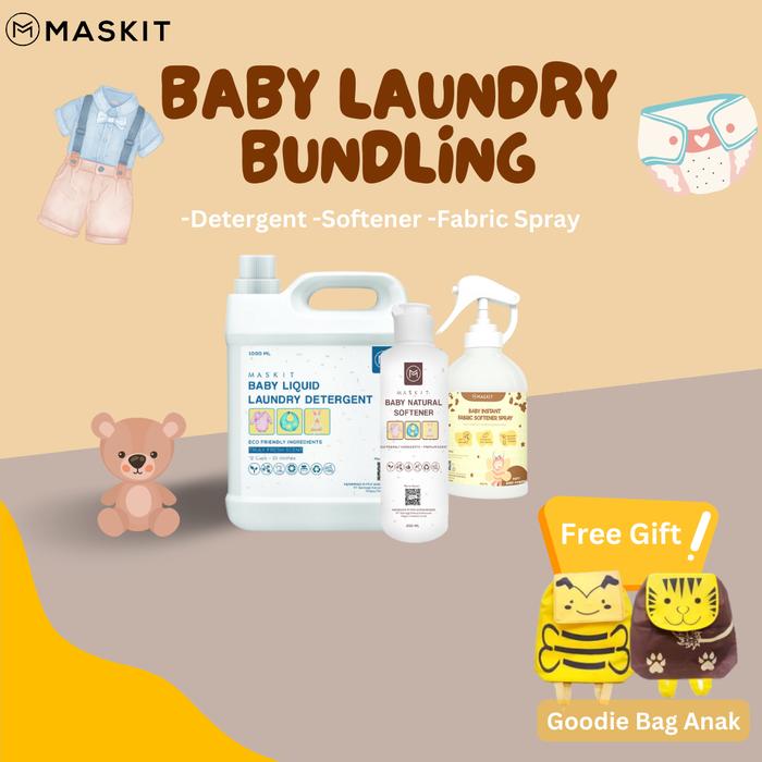 Promo Bundling Laundry Set Baby & Kids Maskit Laundry Detergent Bayi ...