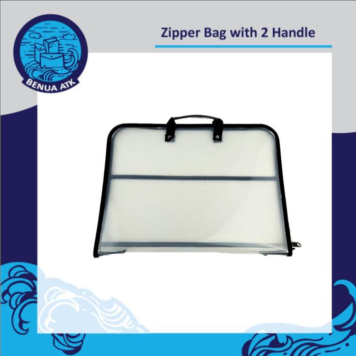 Promo Map Plastik Tas Resleting with 2 Handle / Zipper Bag 2 Handle ...