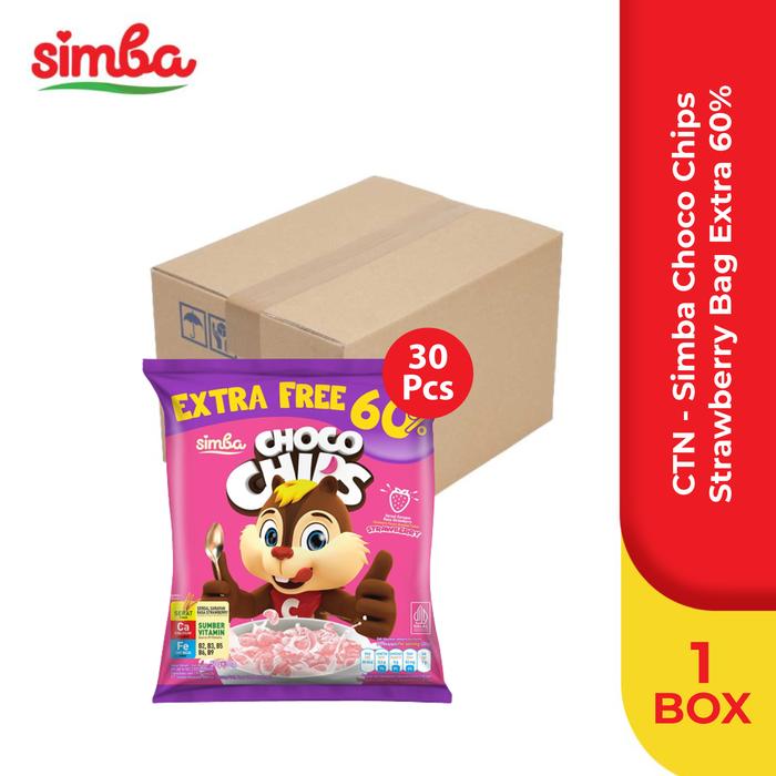 Promo CTN - Simba Choco Chips Strawberry Bag 50gr+30gr Extra 60% ...