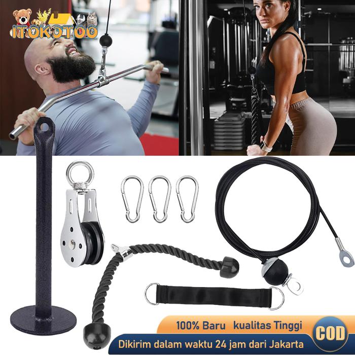 Jual Cable Pulley Set Katrol Fitness Gym DIY Pulley Cable Machine Arm ...
