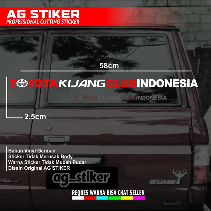 Jual Stiker Toyota Kijang Club Indonesia sticker mobil cutting - Kab ...