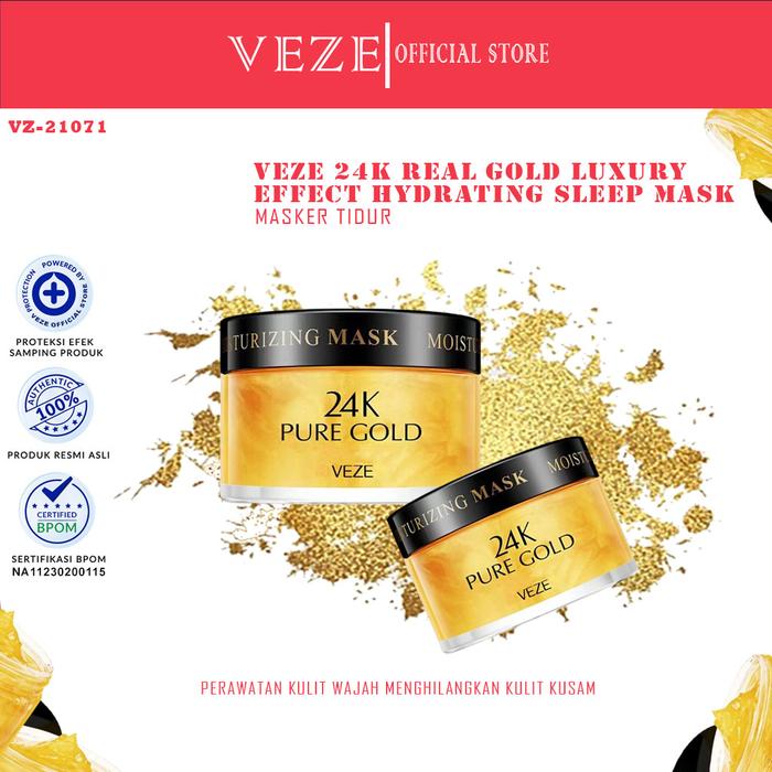 Jual [ BPOM ] - VEZE 24K Real Gold Luxury Effect Hydrating Sleep Mask ...