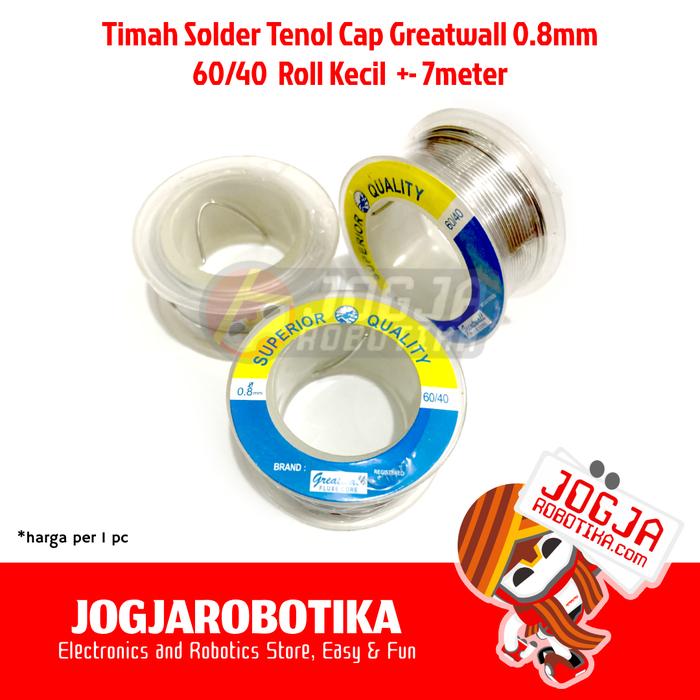 Jual Timah Solder Tenol Cap Greatwall 0.8mm 60/40 Roll Kecil +-7 Meter ...