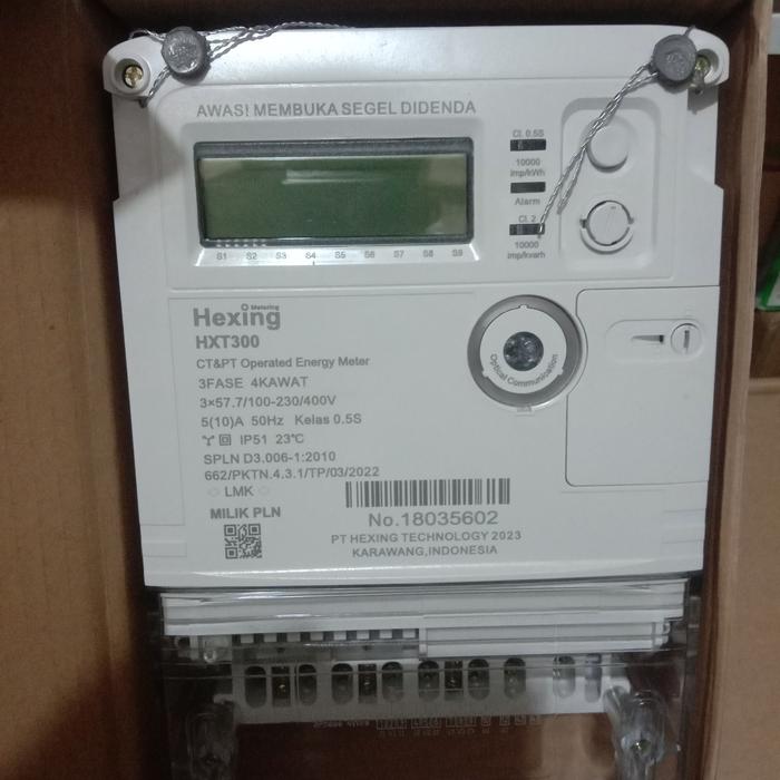 Jual Kwh Meter Hexing Hxt300 5(10)a 3phase 4kawat 3x57.7/100-230/400v ...