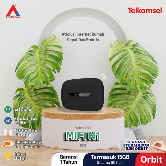 Jual Telkomsel Orbit Mifi N1 Portable Modem Wifi 4G High Speed Bonus ...