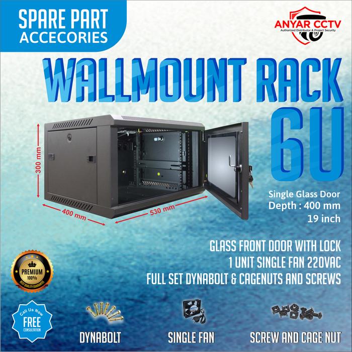 Jual Wallmount Rackmount 6U, Rak Server Single Door 6U - Kota Bandung - ANYAR CCTV | Tokopedia