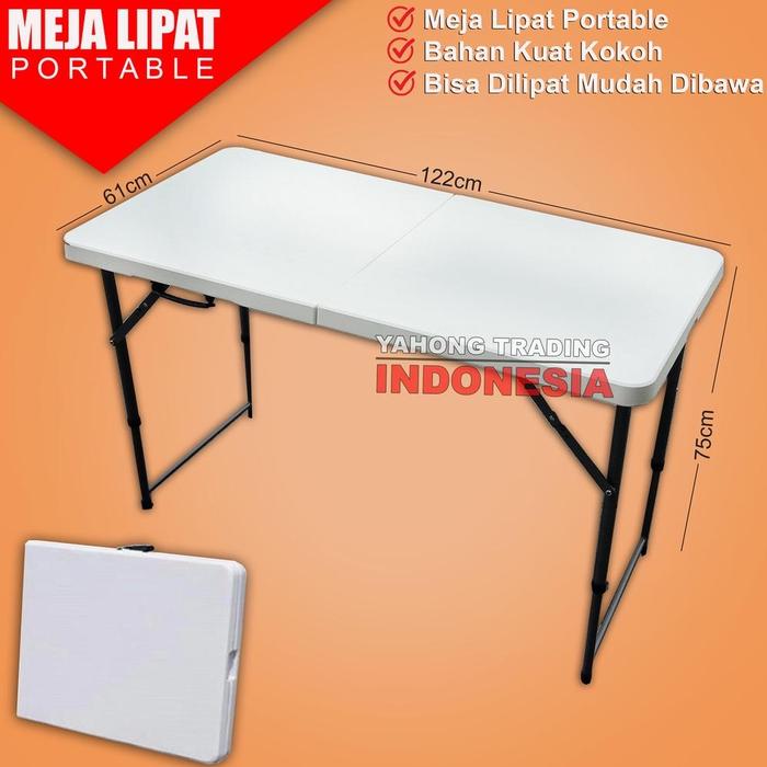 Jual Meja Lipat Panjang 122Cm Meja Portable Meja Makan Meja Belajar ...
