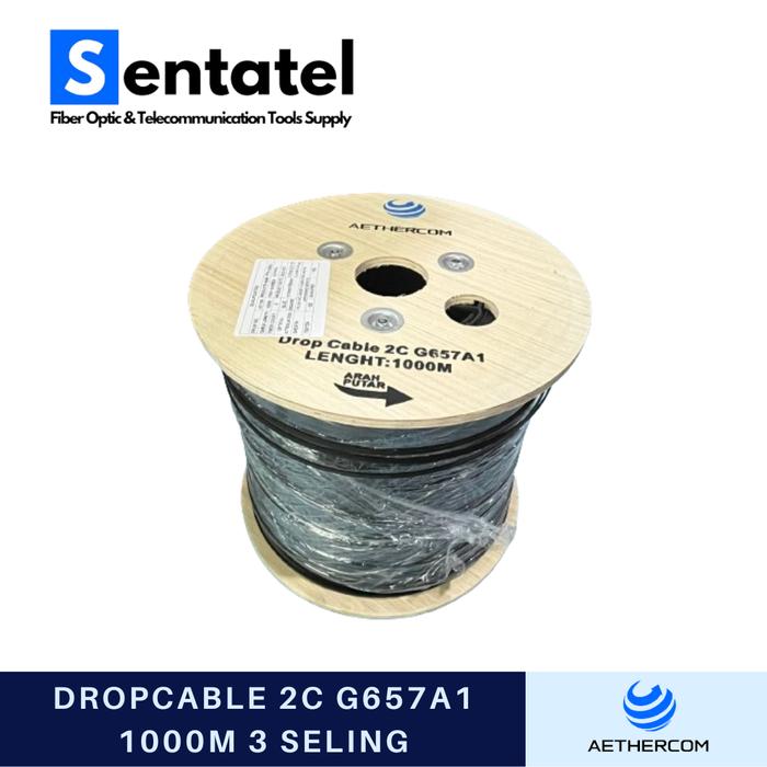 Jual Drop Wire / Kabel Fiber Optic / Dropcore 2 Core FTTH 1km / 1000 ...